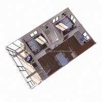 China Steel Structure Frame Welded EU Luxury 20FT Combination Flat Packaging Container 2 Bedrooms Family Residential Mobile Home for sale
