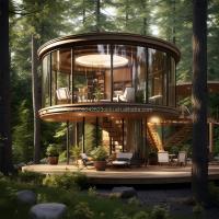China Wooden Houses EU Australian Standard Container Office Residential Circular Garden Integrated House with Various Materials for sale