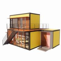 China Commercial Street Shops Folding Room Combination with Yellow Renovation Industrial Wind Outdoor Flat Pack Container House for sale