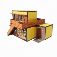 China Commercial Street Shops Folding Room Combination with Yellow Renovation Industrial Wind Outdoor Flat Pack Container House for sale