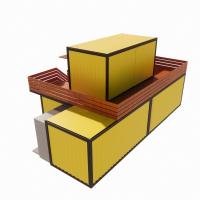 China Commercial Street Shops Folding Room Combination with Yellow Renovation Industrial Wind Outdoor Flat Pack Container House for sale