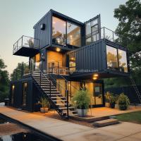China Family Steel Structure Shop 20ft/40ft EU Luxury Modern Design Prefabricated House with Kitchen Bathroom One Bedroom for sale