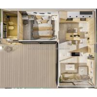 China Steel Structure Wooden House Garden Bedroom Beach Scenery Characteristics Home Stay Hotel 20ft Wooden Container House for sale