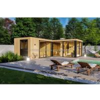 China Steel Structure Wooden House Garden Bedroom Beach Scenery Characteristics Home Stay Hotel 20ft Wooden Container House for sale