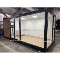 China Galvanized Steel Bending 180g Prefabricated House 20ft Steel Structure Sunshine House with Garden and Wooden Mobile Design for sale