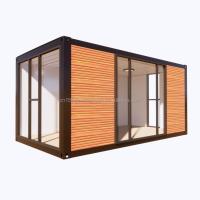 China Galvanized Steel Square Tubes Container Houses for Park BBQ Store Office Mobile Portable Assembly Coffee Bar Wooden House for sale