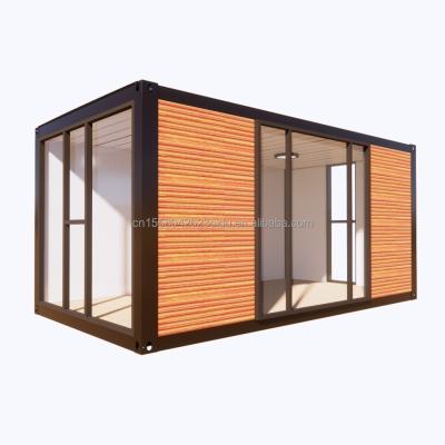 China Galvanized Steel Square Tubes Container Houses for Park BBQ Store Office Mobile Portable Assembly Coffee Bar Wooden House for sale