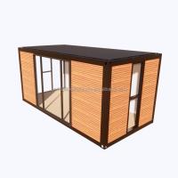 China Galvanized Steel Square Tubes Container Houses for Park BBQ Store Office Mobile Portable Assembly Coffee Bar Wooden House for sale
