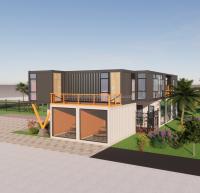 China EU 20ft Container Combination Hotel Mobile Wooden House Modern Simple Style Galvanized Steel Bending 180g Steel Frame for sale