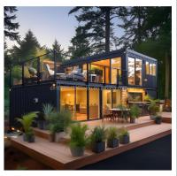 China Customized Color 40ft LOFT Family Style Mobile House with Prefabricated Steel Structure and Wooden Exterior Wall for sale
