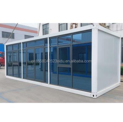 China Hotel Resort Steel Frame Office Container House with 50/75/100mm Wave Sandwich Panel and Galvanized Steel Bending 180g for sale