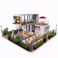 China Steel Structure Frame Welded 20ft Luxury Portable Prefabricated Homes With Customized Color for Food Street Coffee Store for sale