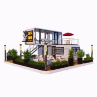 China Steel Structure Frame Welded 20ft Luxury Portable Prefabricated Homes With Customized Color for Food Street Coffee Store for sale
