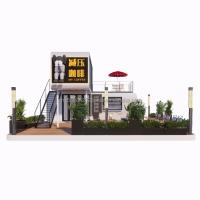 China Steel Structure Frame Welded 20ft Luxury Portable Prefabricated Homes With Customized Color for Food Street Coffee Store for sale