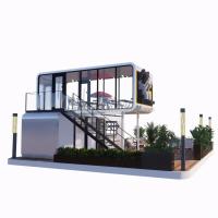 China Steel Structure Frame Welded 20ft Luxury Portable Prefabricated Homes With Customized Color for Food Street Coffee Store for sale