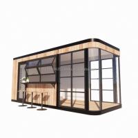 China Galvanized Steel Square Tubes Structure 20FT Container Coffee Bar Mobile Sunlight House Outdoor Bar with Customized Color for sale