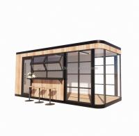 China Galvanized Steel Square Tubes Structure 20FT Container Coffee Bar Mobile Sunlight House Outdoor Bar with Customized Color for sale