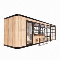 China Hotel and Park EU Container Coffee Bar Mobile Wooden Steel Structure Sunlight House Outdoor Bar for sale
