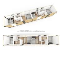 China Mobile Shipping Container with 4 Bedroom Residential Mini Lounge Wall 50/75/100mm Wave Sandwich Panel for sale