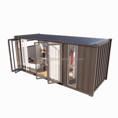 China Large Glass Folding Door and Aluminum Alloy Windows in 20 Foot Prefabricated Container Single Apartment for Mobile Living for sale