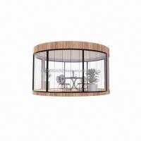 China Galvanized Steel Square Tubes EU Standard Wooden Houses Glass Sunshine House Prefab Mobile Shop Store for Garden Cafe for sale