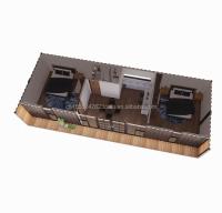 China Main Structure Galvanized Steel Square Tubes Luxury 2 Bedrooms Flat Container Module for Convenient House in 20ft or 40ft for sale