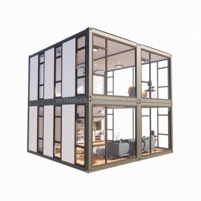China Office Convenience for Supermarket Large Curtain Wall Glass Window Movable House Container Room for sale