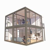China Office Convenience for Supermarket Large Curtain Wall Glass Window Movable House Container Room for sale