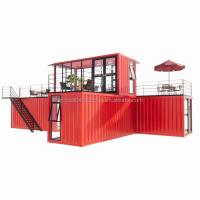 China 50/75/100mm Wave Sandwich Panel Wall Modular Mobile Store for Container Dessert Shop Street Prefab Coffee Kiosk Booth Design for sale