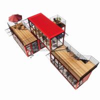 China 50/75/100mm Wave Sandwich Panel Wall Modular Mobile Store for Container Dessert Shop Street Prefab Coffee Kiosk Booth Design for sale