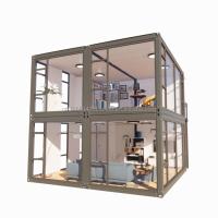 China Office Convenience for Supermarket Large Curtain Wall Glass Window Movable House Container Room for sale