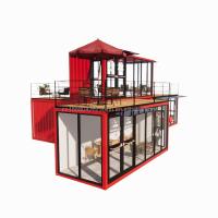 China 50/75/100mm Wave Sandwich Panel Wall Modular Mobile Store for Container Dessert Shop Street Prefab Coffee Kiosk Booth Design for sale