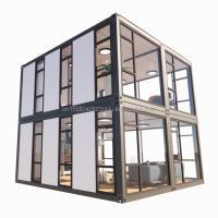 China Office Convenience for Supermarket Large Curtain Wall Glass Window Movable House Container Room for sale