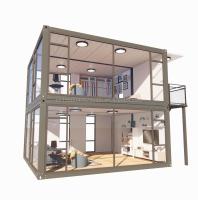 China Office Convenience for Supermarket Large Curtain Wall Glass Window Movable House Container Room for sale