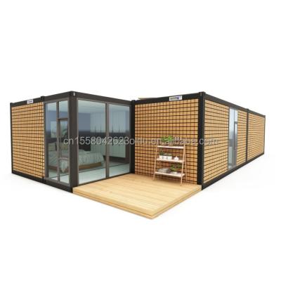 China Steel Frame Galvanized Steel Bending 180g 20ft 40ft Prefab Home with Modern Container Design and Wave Sandwich Panel Walls for sale