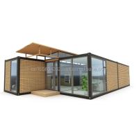 China Steel Frame Galvanized Steel Bending 180g 20ft 40ft Prefab Home with Modern Container Design and Wave Sandwich Panel Walls for sale