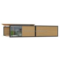 China Steel Frame Galvanized Steel Bending 180g 20ft 40ft Prefab Home with Modern Container Design and Wave Sandwich Panel Walls for sale