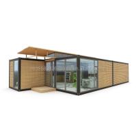 China Steel Frame Galvanized Steel Bending 180g 20ft 40ft Prefab Home with Modern Container Design and Wave Sandwich Panel Walls for sale