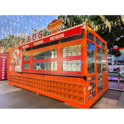 China Galvanized Steel Square Tubes Main Structure and Aluminum Alloy Windows for Container Store Prefabricated Building Frame for sale