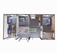 China Customized Color Two Story Sturdy Container Bar Stall Mini 20 Foot Pop-up Store with Galvanized Steel Square Tubes for sale