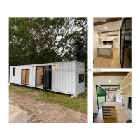 China 50/75/100mm Wave Sandwich Panel Wall Prefabricated Steel Container House for Hotel 20ft Wooden Prefabricated Family Apartment for sale