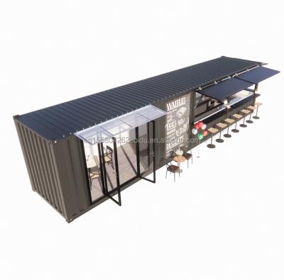 China Galvanized Steel Square Tubes Main Structure 20ft-40ft Custom Modular Container Coffee Shop Food Stall with Modern Design for sale
