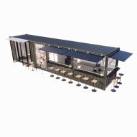 China Galvanized Steel Square Tubes Main Structure 20ft-40ft Custom Modular Container Coffee Shop Food Stall with Modern Design for sale