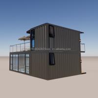 China Galvanized Steel Bending Container Coffee Shop Store 40ft Prefabricated House Building Design for Steel Frame Hotel for sale
