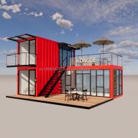 China Pingui Customized 20ft/40ft Galvanized Steel Square Tubes Shipping Container Coffee Portable Container Restaurant for Shop for sale