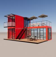 China Pingui Customized 20ft/40ft Galvanized Steel Square Tubes Shipping Container Coffee Portable Container Restaurant for Shop for sale