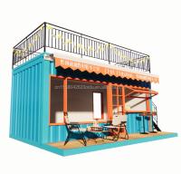 China 20ft Two-Layer Flat Packaging Container Steel Frame Garage Retail Store Modern Design and Galvanized Steel Bending 180g for sale