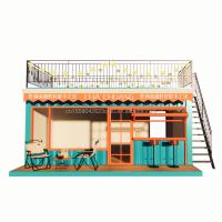 China 20ft Two-Layer Flat Packaging Container Steel Frame Garage Retail Store Modern Design and Galvanized Steel Bending 180g for sale