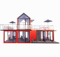 China Bathroom and Galvanized Steel Square Tubes Main Structure in 20ft Light Steel Structure Container Room for Restaurant for sale