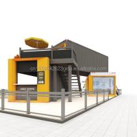China Aluminum Alloy Windows 20ft 40ft Prefab Mobile Shipping Bar Coffee Shops Restaurant Container Modular House Home for sale